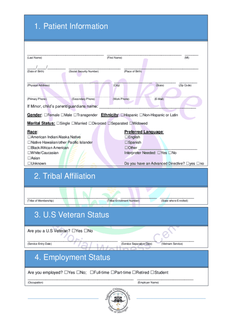 Fillable Online First Visit to a NHC clinic - Neighborhood Health ...