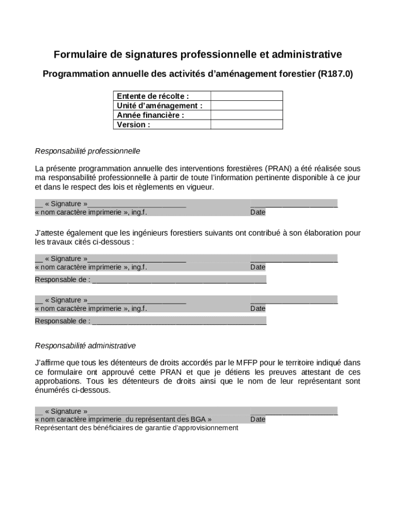 ulaire de signatures professionnelle et administrative Doc Template ...