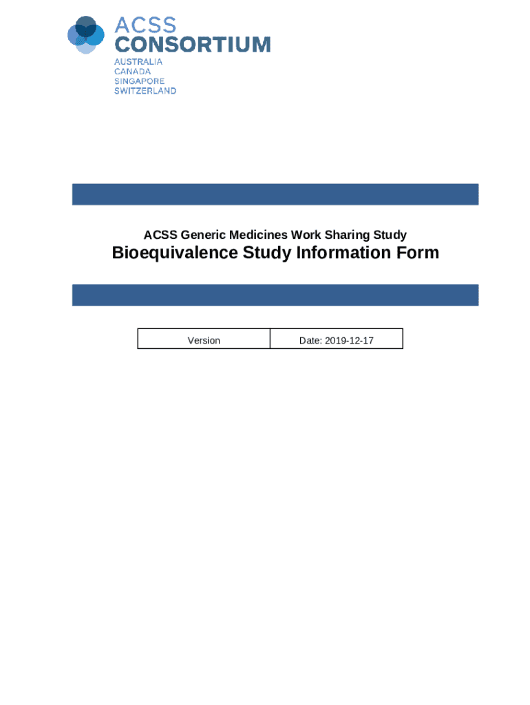 Completing the Bioequivalence Study Ination ( ... Doc Template | pdfFiller