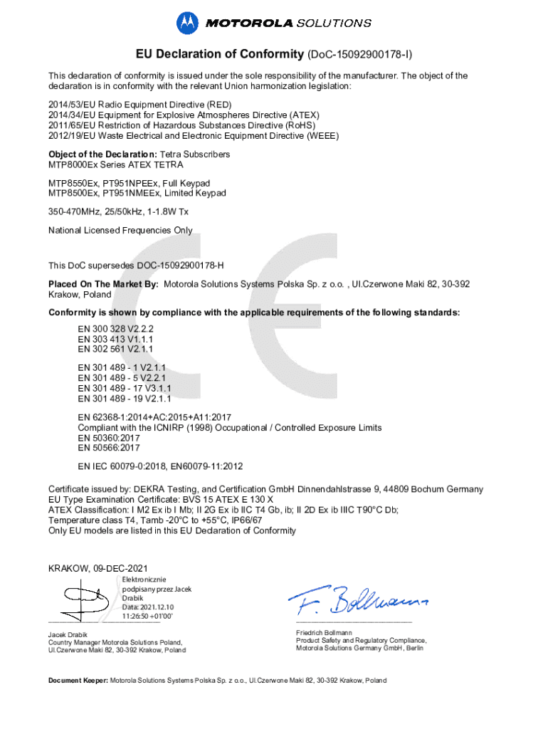 Fillable Online The Declaration of Conformity explained Fax Email Print ...