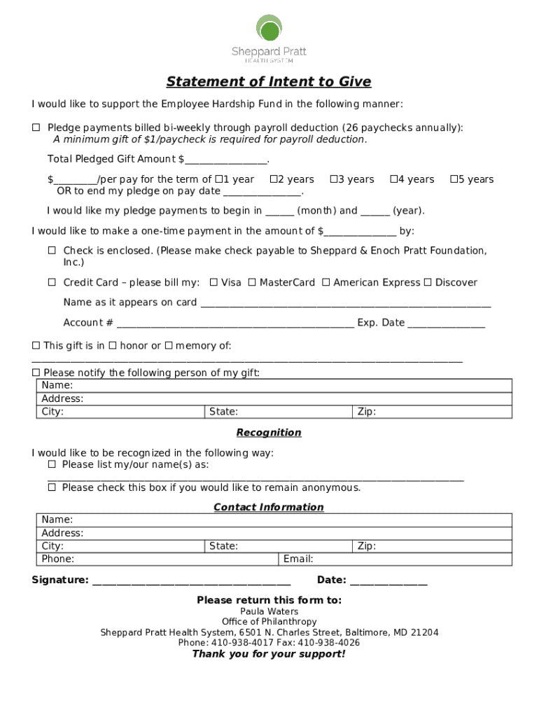 Making a Gift through Employee Payroll Deduction Doc Template | pdfFiller