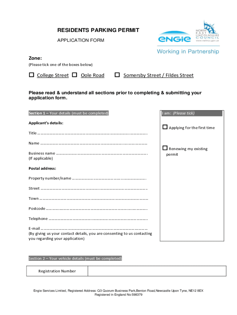 Fillable Online tro trafficpenaltytribunal gov Residential Business Visitor Parking Permit ...