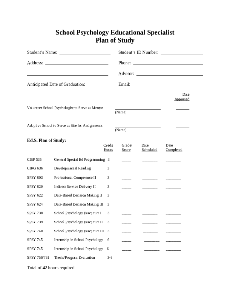 Department Application ChecklistSchool Psychology Doc Template | pdfFiller
