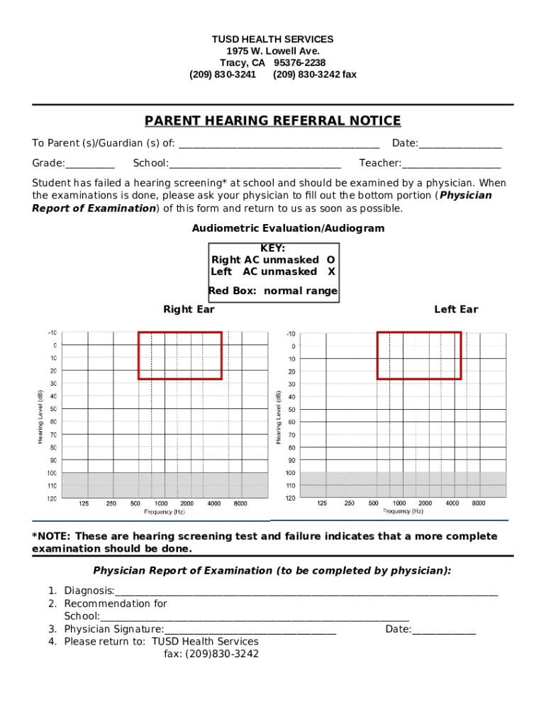 PARENT HEARING REFERRAL NOTICE Doc Template | pdfFiller