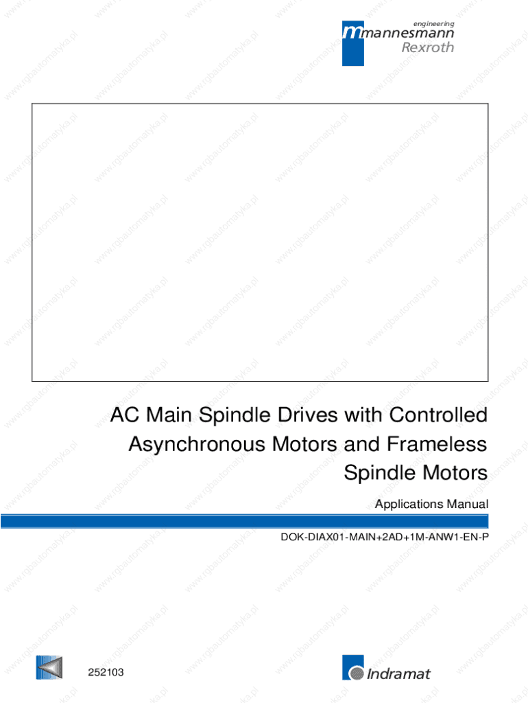 Fillable Online AC Main Spindle Drives with Controlled Asynchronous ...