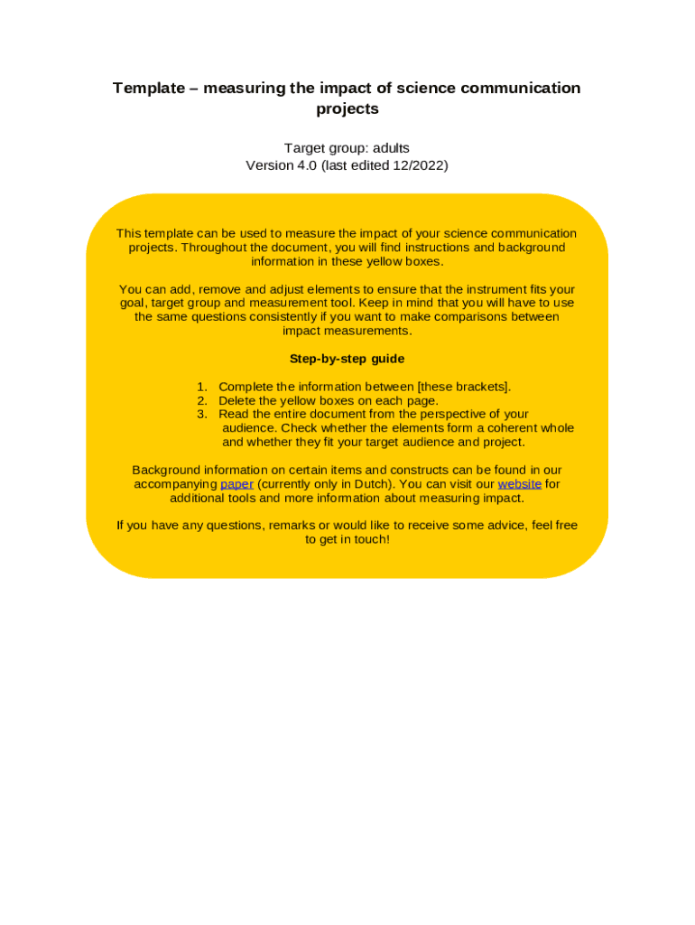 measuring the impact of science communication projects Doc Template ...