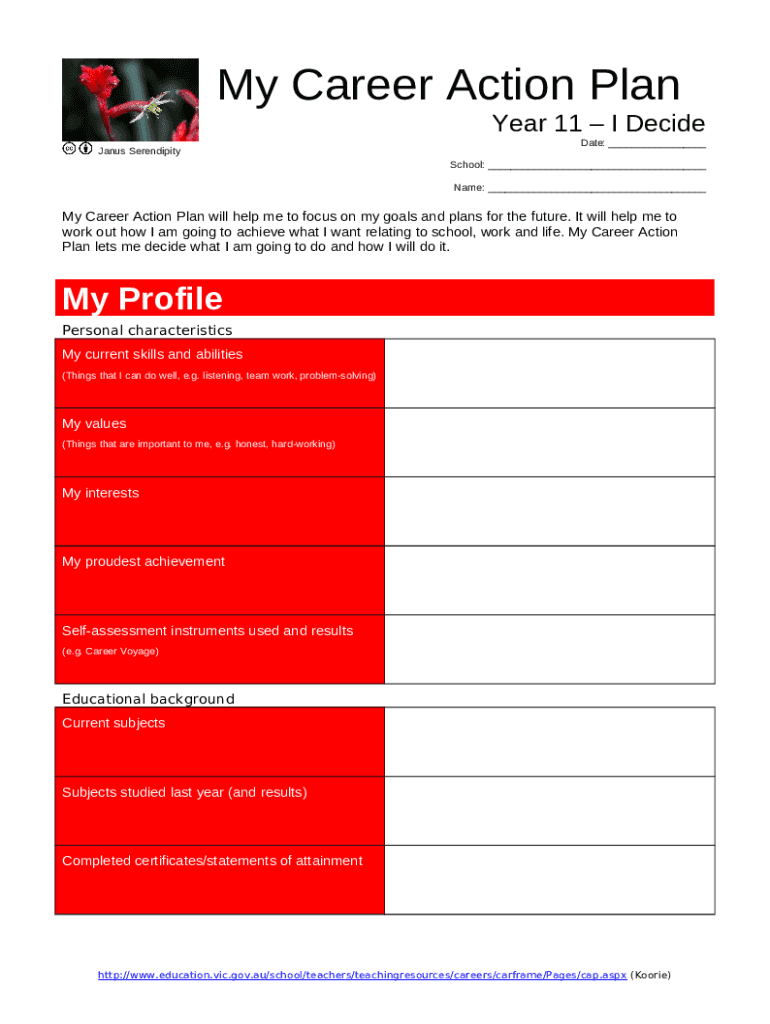 My-Career-Action-Plan-template- ... Doc Template | pdfFiller