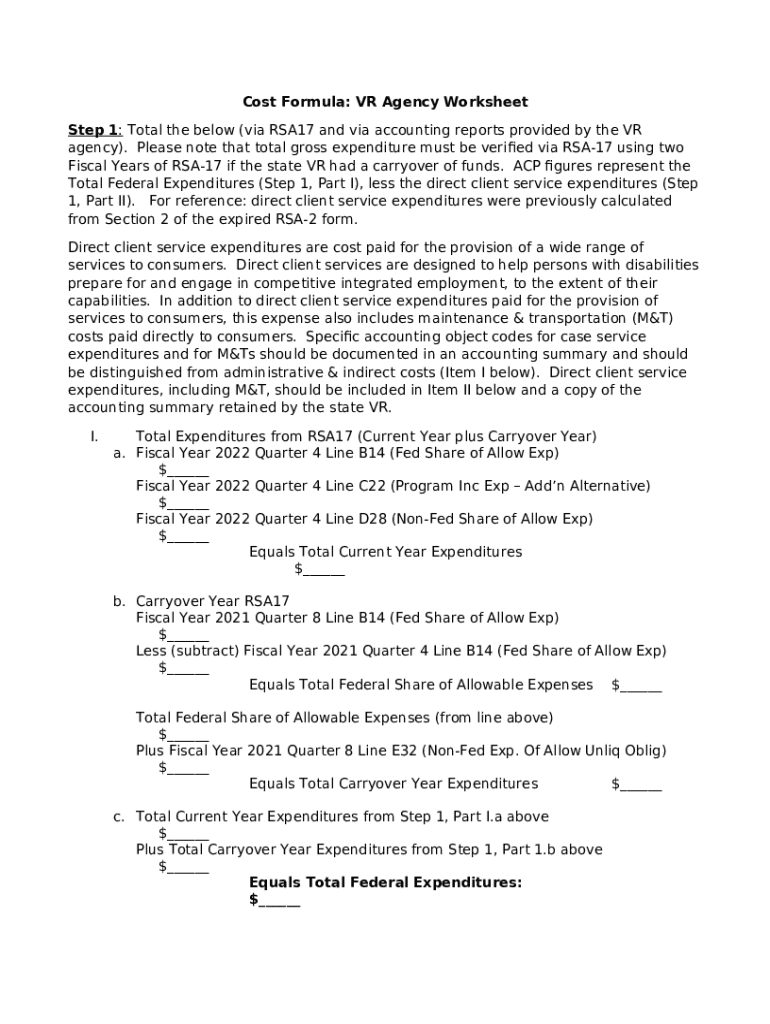 Vocational Rehabilitation Financial Report (RSA-17) and ... Doc ...