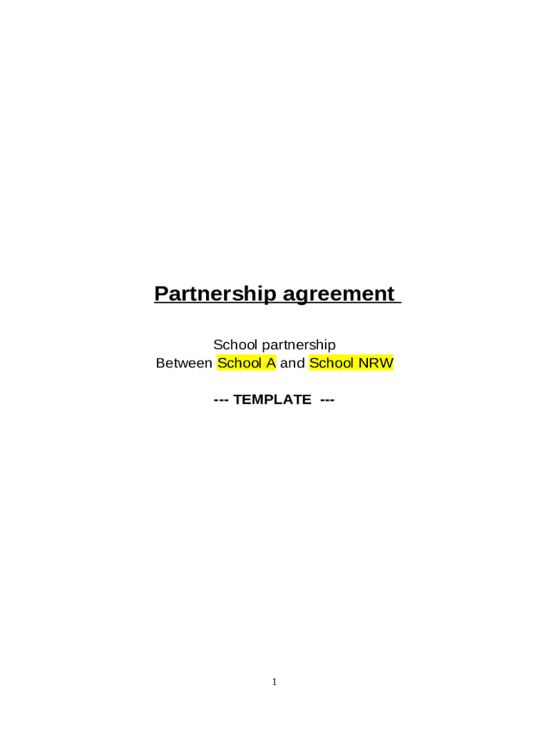 School partnership agreement between Doc Template | pdfFiller