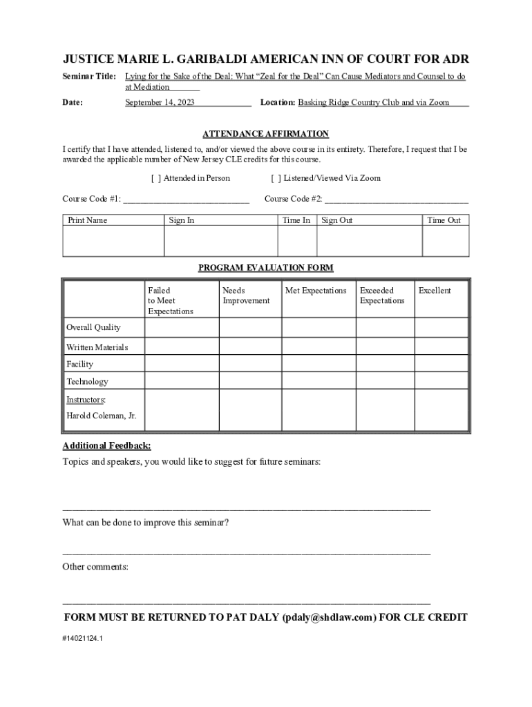 Fillable Online inns innsofcourt Justice Marie L. Garibaldi American ...