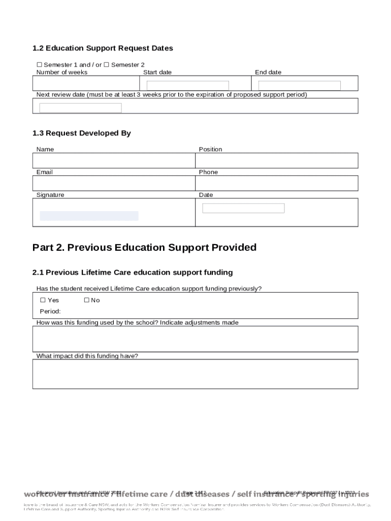 Education Support Request Doc Template | pdfFiller