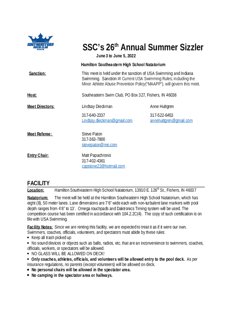 SSC's 26 th Annual Summer Sizzler Doc Template | pdfFiller