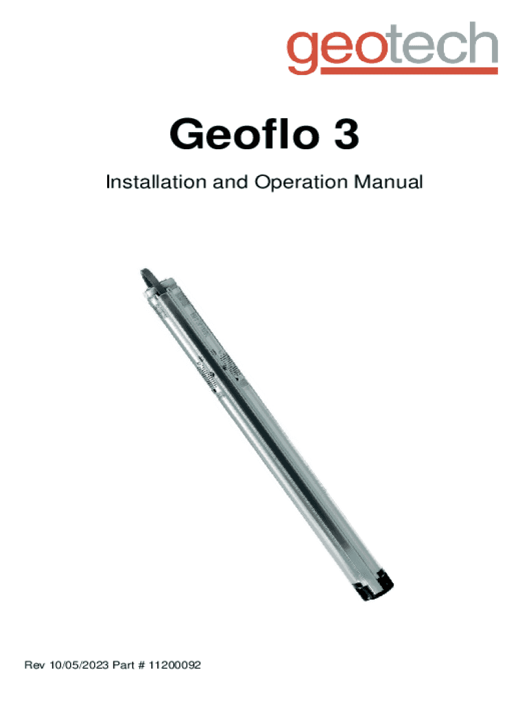 Fillable Online Geo-Flo Corporationmanufactures pumping systems and ...