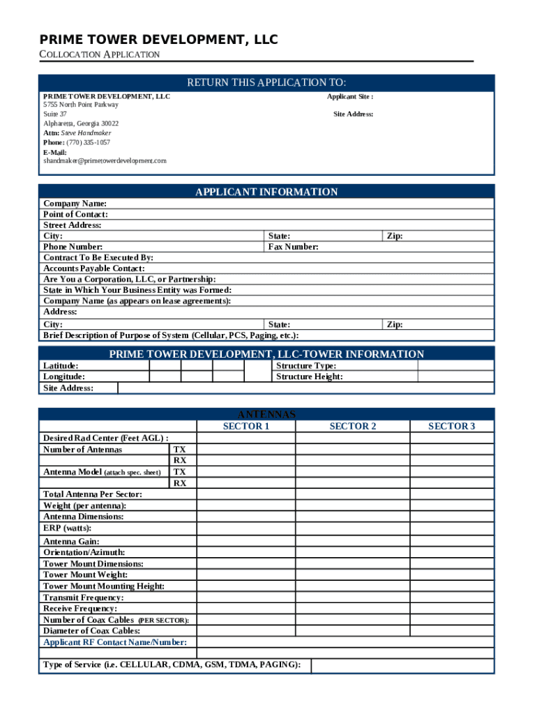 Tower Owner Doc Template | pdfFiller