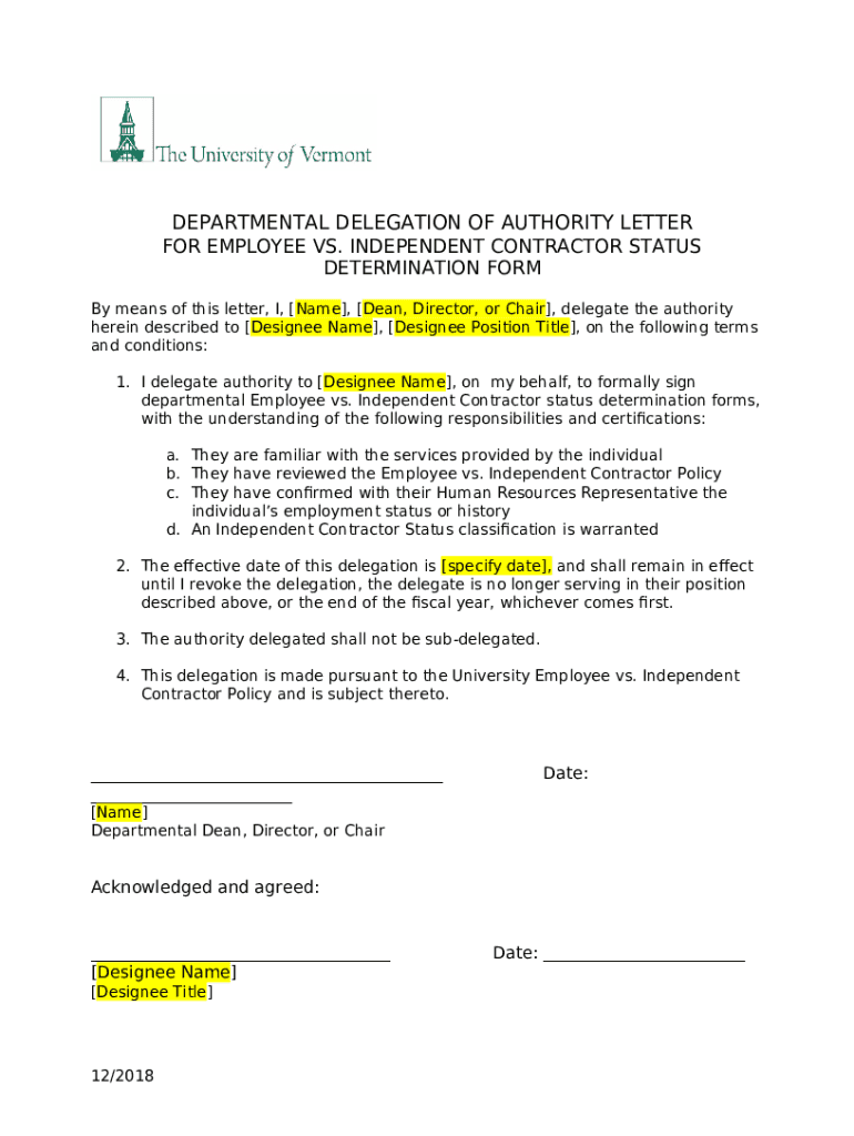 Delegation of authority template: Fill out & sign online Doc Template ...