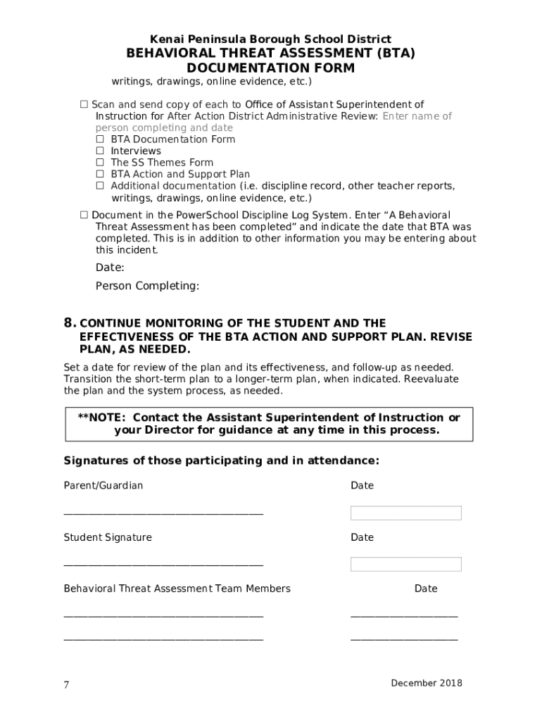Use this to document the behavior of concern and steps taken by the ...
