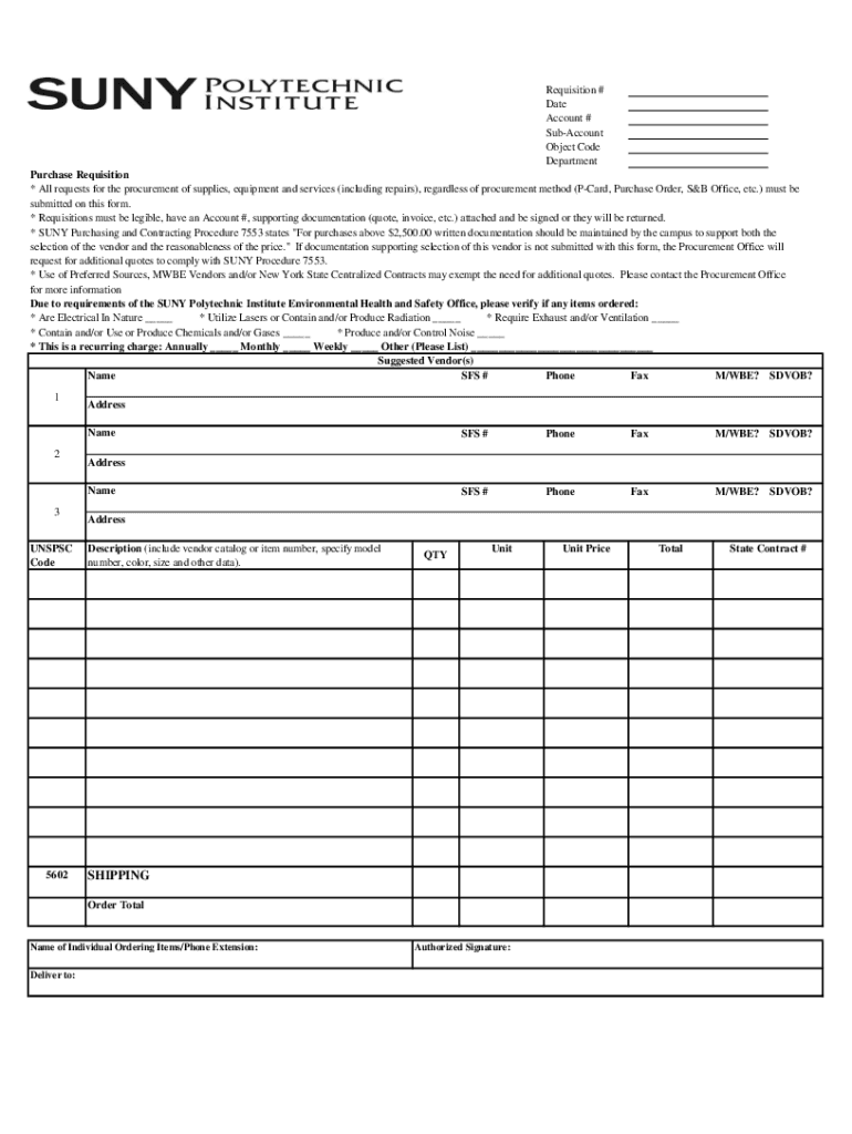 Fillable Online A Comprehensive Guide to the Requisition Process Fax Email Print - pdfFiller