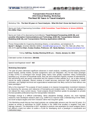 TRB Workshop Request - depts washington Doc Template | pdfFiller