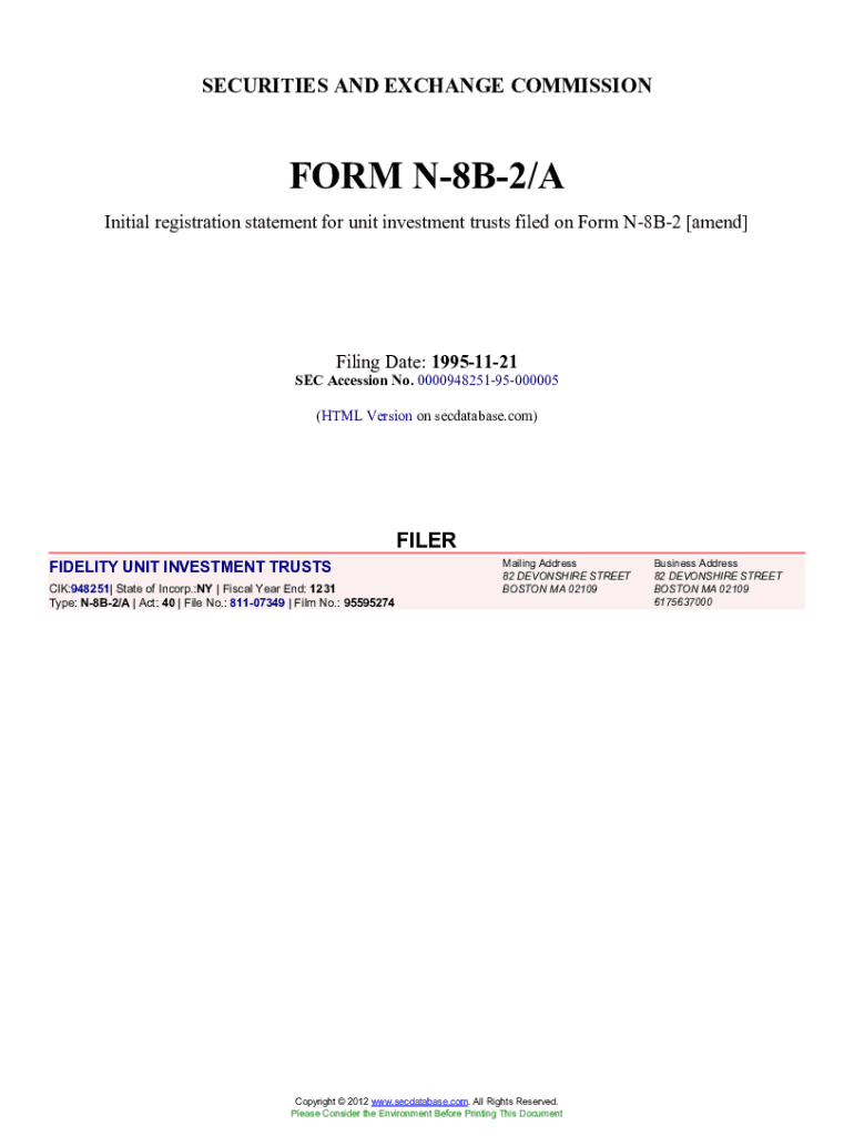 Fillable Online Form N-8B-2, Registration Statement of Unit Investment ... Fax Email Print ...