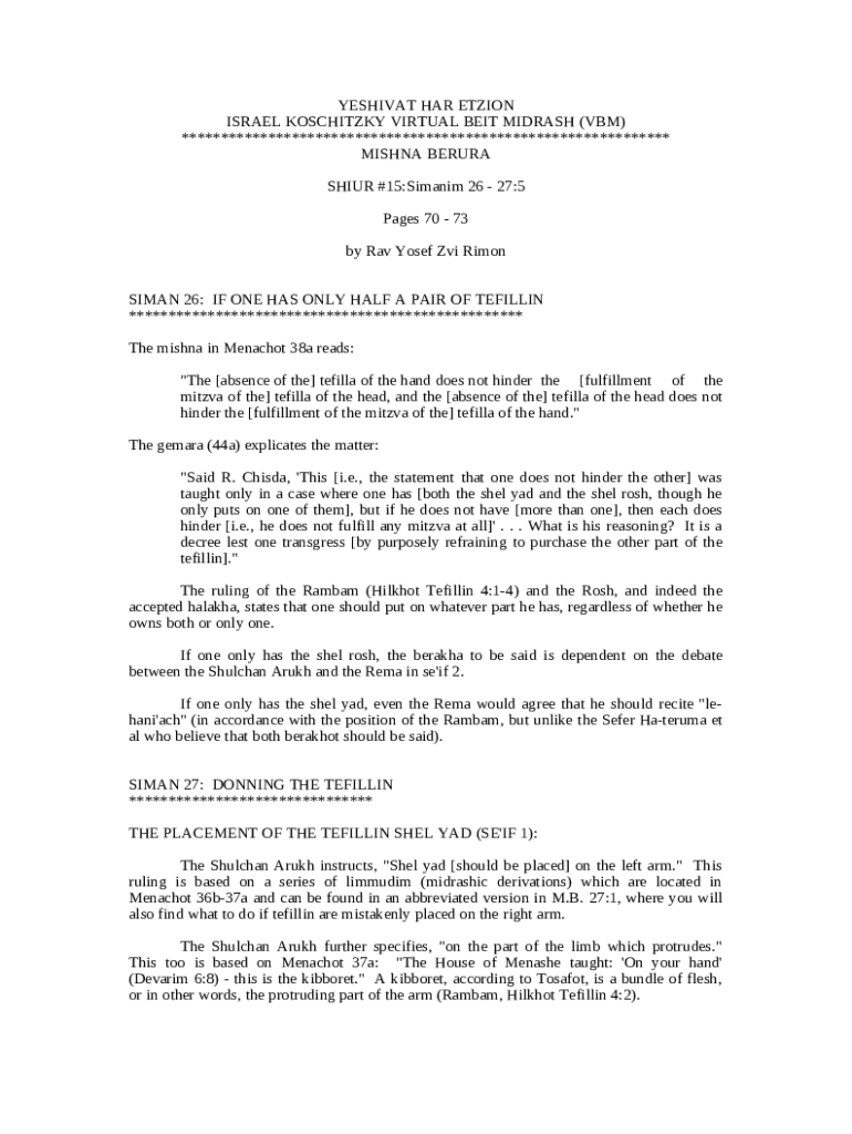 Virtual Beit Midrash Doc Template | pdfFiller