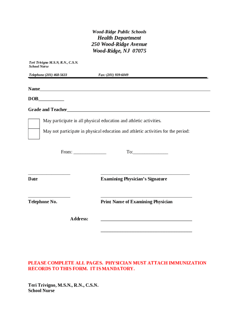 Wood-Ridge School District NJ smart REGISTRATION Doc Template | pdfFiller