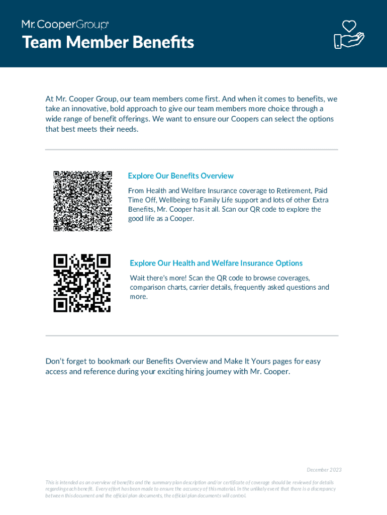 Fillable Online At Mr. Cooper Group, our team members come first. And ...