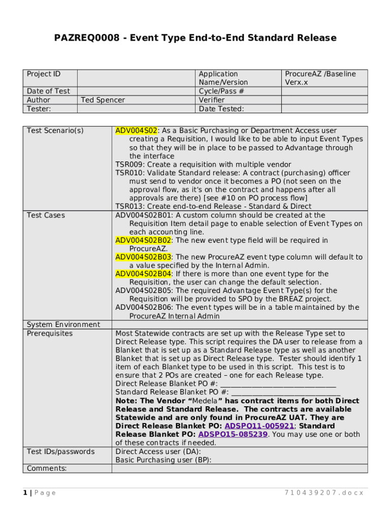 Application Name/Version - spo az Doc Template | pdfFiller