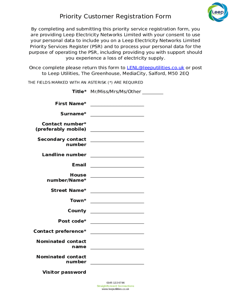 Priority+Customer+Registration+. ... Doc Template | pdfFiller