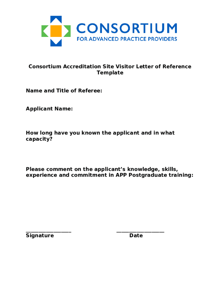 Site Visitor Letter of Reference Template Doc Template | pdfFiller