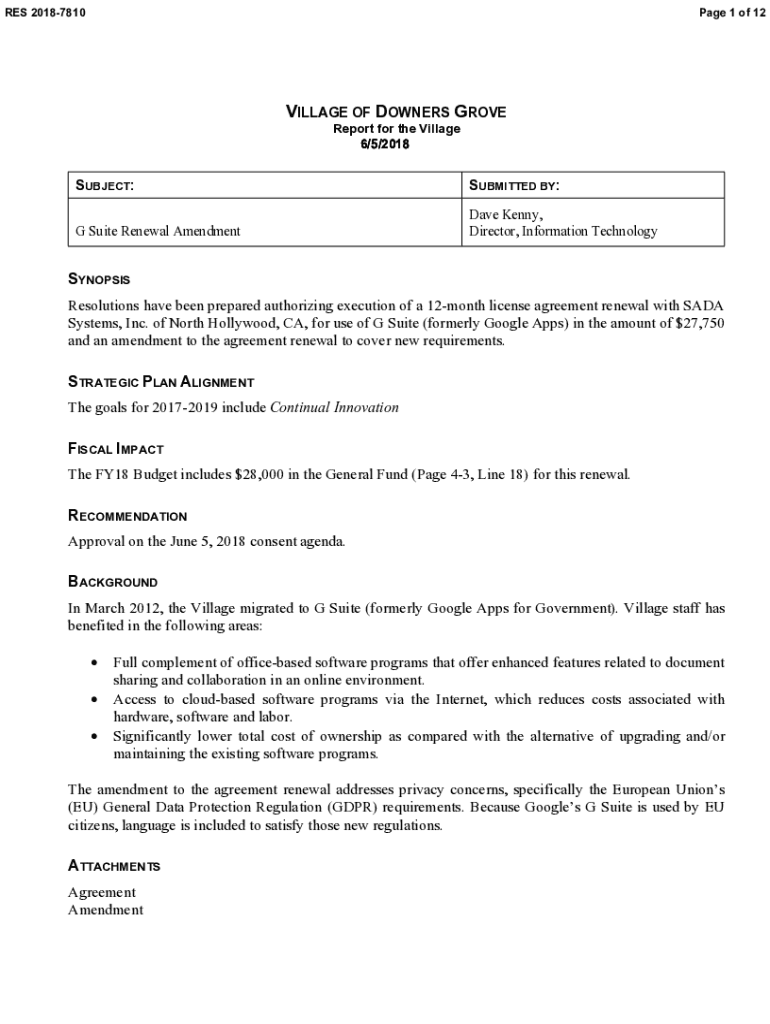 Fillable Online G Suite Renewal Amendment Fax Email Print - pdfFiller
