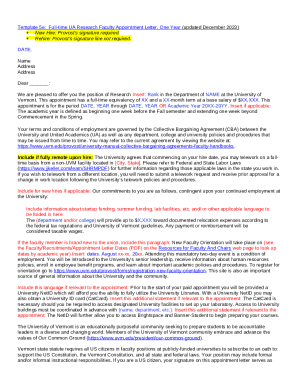 Appointment/Reappointment Letter - Hunter College Doc Template | pdfFiller