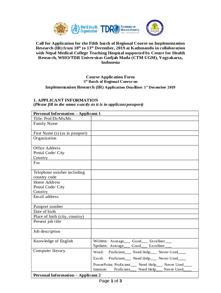 TBCTA ReTraC Asia FM UGM. application Doc Template | pdfFiller