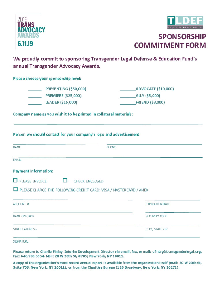 Fillable Online TLDEF - Transgender Legal Defense & Education Fund ... Fax Email Print - pdfFiller