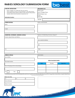 Fillable Online Rabies Serology Certificate PDF Form Fax Email Print ...
