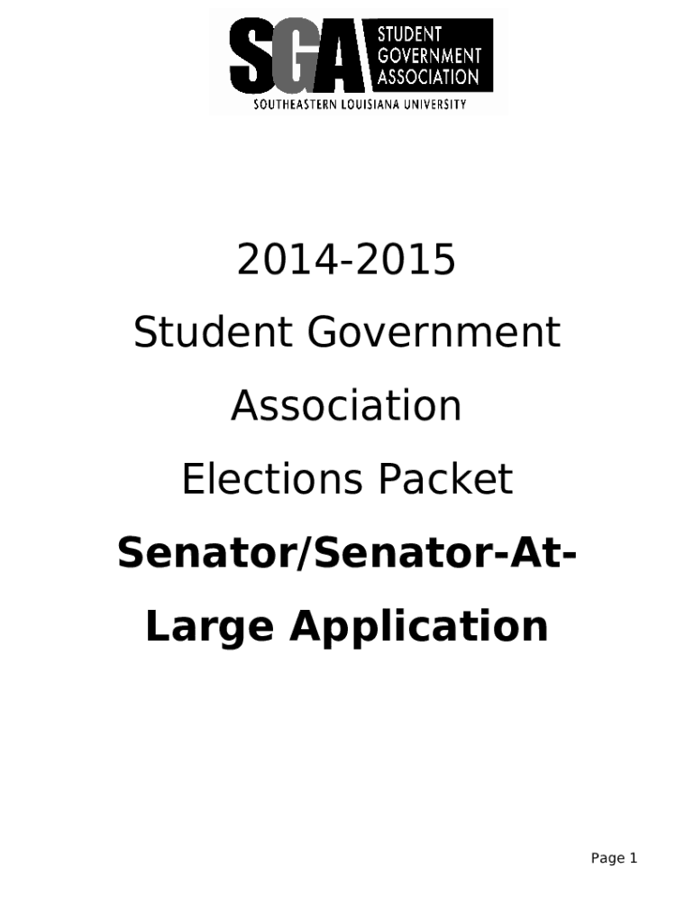 Senator/Senator-At-Large Application Doc Template | pdfFiller