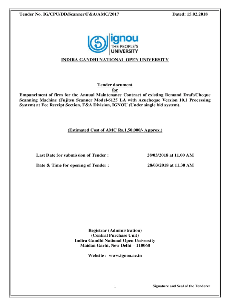 Fillable Online Latest - Tenders - Tender Document for Empanelment of ...