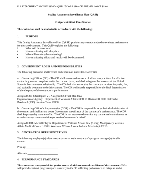 Quality Assurance Surveillance Plan (QASP) Outpatient ... Doc Template ...