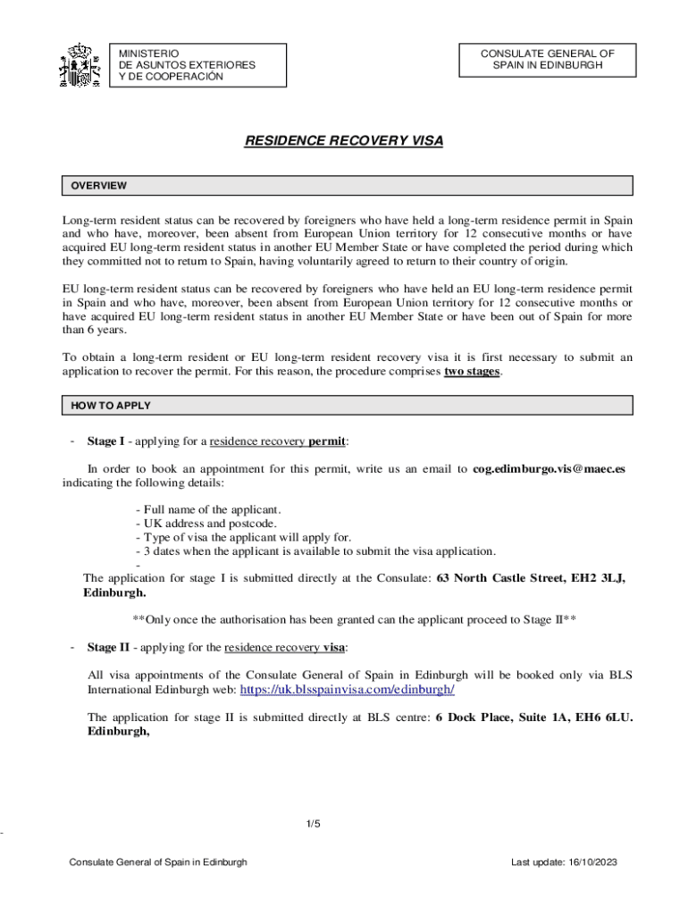 Fillable Online REGAIN A LONG-TERM RESIDENCE PERMIT IN SPAIN ... Fax ...