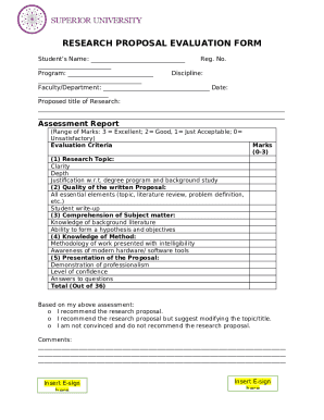 Report for Evaluation of Doctoral Program Proposals Doc Template | pdfFiller