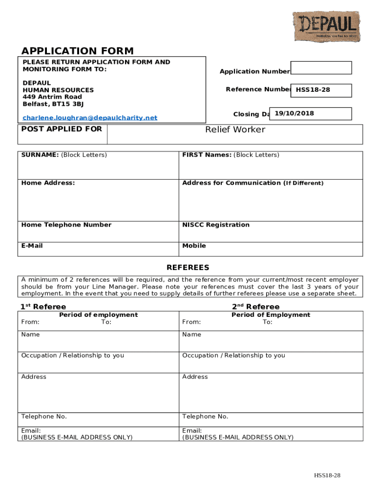 Relief Worker Doc Template | pdfFiller