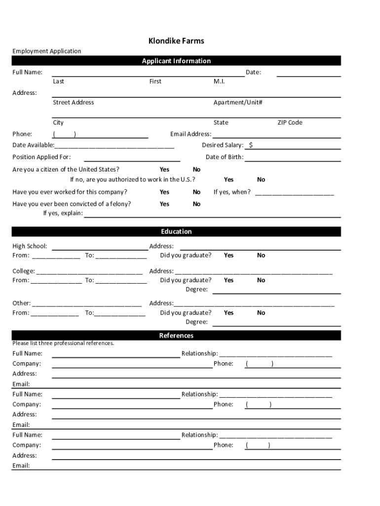 Fillable Online Klondike Farms Fax Email Print - pdfFiller