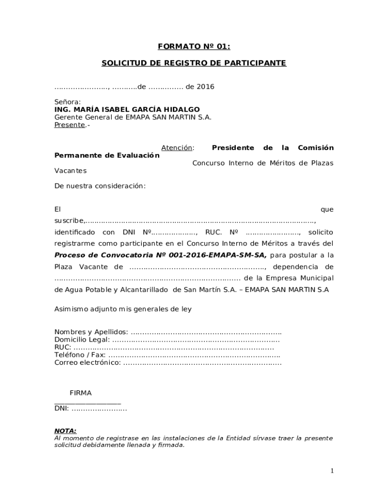 Sindicato de Profesionales y Tcnicos de EMAPA San Martn Doc Template | pdfFiller