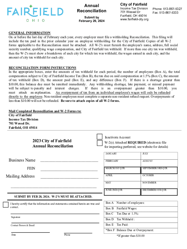 Fillable Online city of fairfield tax connect - Civica CMI Fax Email Print - pdfFiller