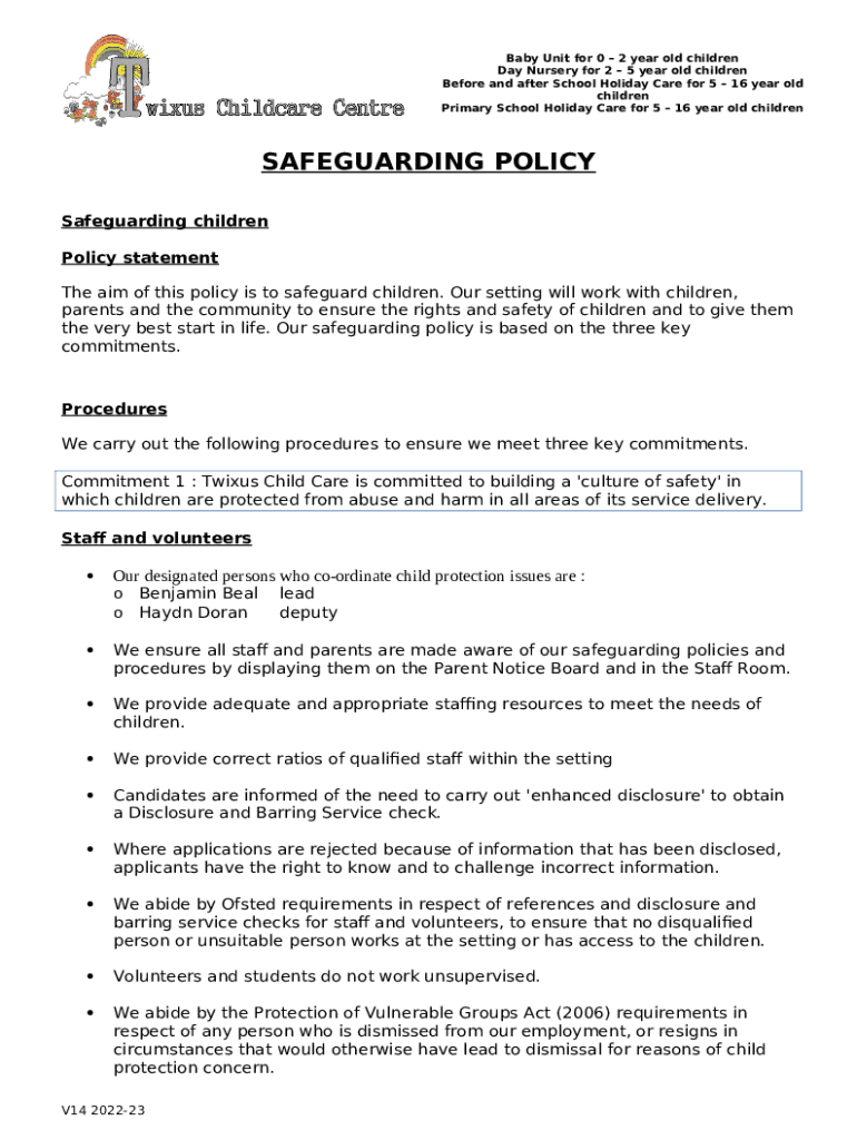 Safeguarding & Protecting Children Policy and Procedure ( ... Doc ...