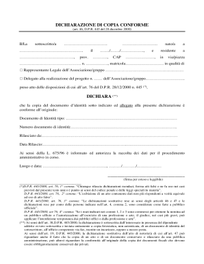 Compilabile Online DICHIARAZIONE DI COPIA CONFORME (art. 46, D.P.R. 445 ...