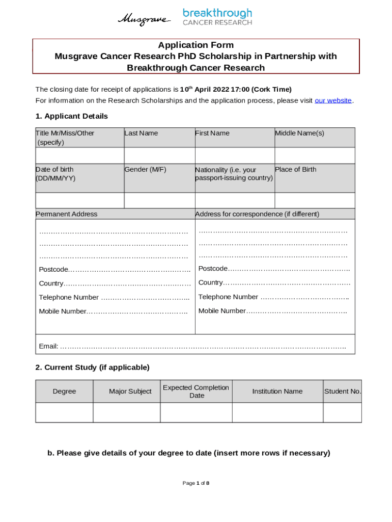 Musgrave-PhD-Scholarship-Application--2022. ... Doc Template | pdfFiller
