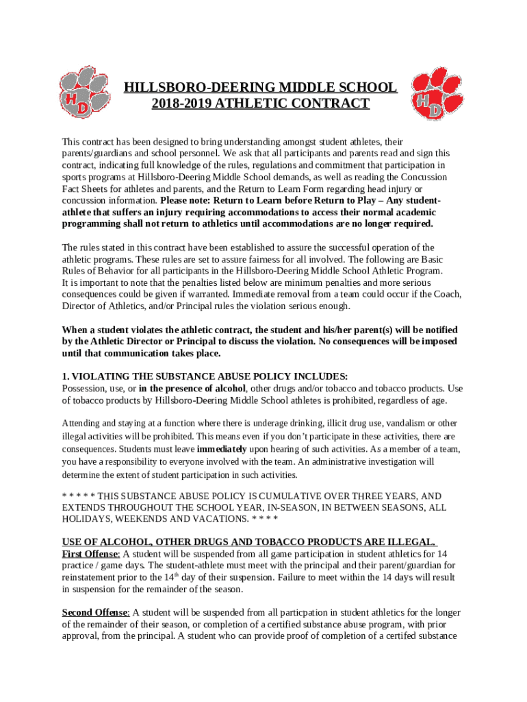 Student Athlete Behavior Contract - Connect Suite Doc Template | pdfFiller
