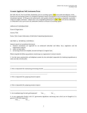FY 2019 CTAS Pre-Award Risk Assessment - SAMPLE Doc Template | pdfFiller