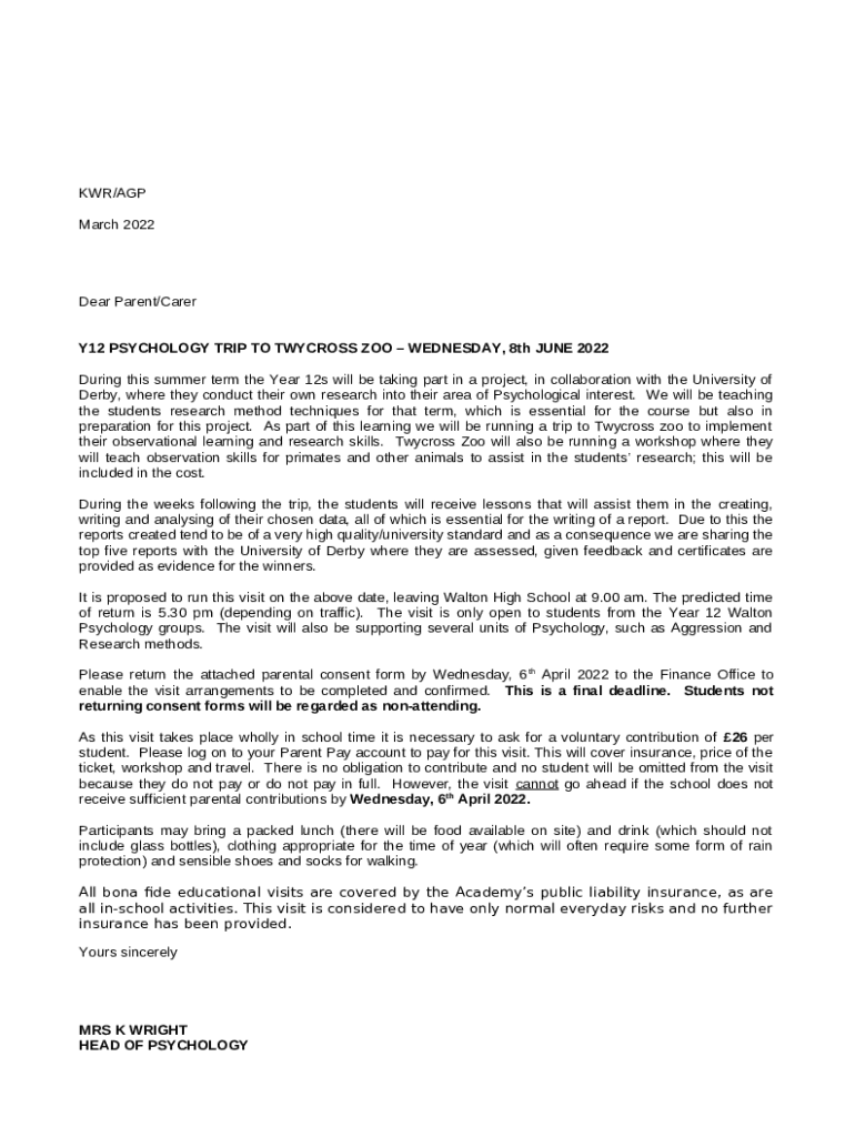 MODEL PARENT NOTIFICATION LETTER AND CONSENT Page 1 of 4 Doc Template ...