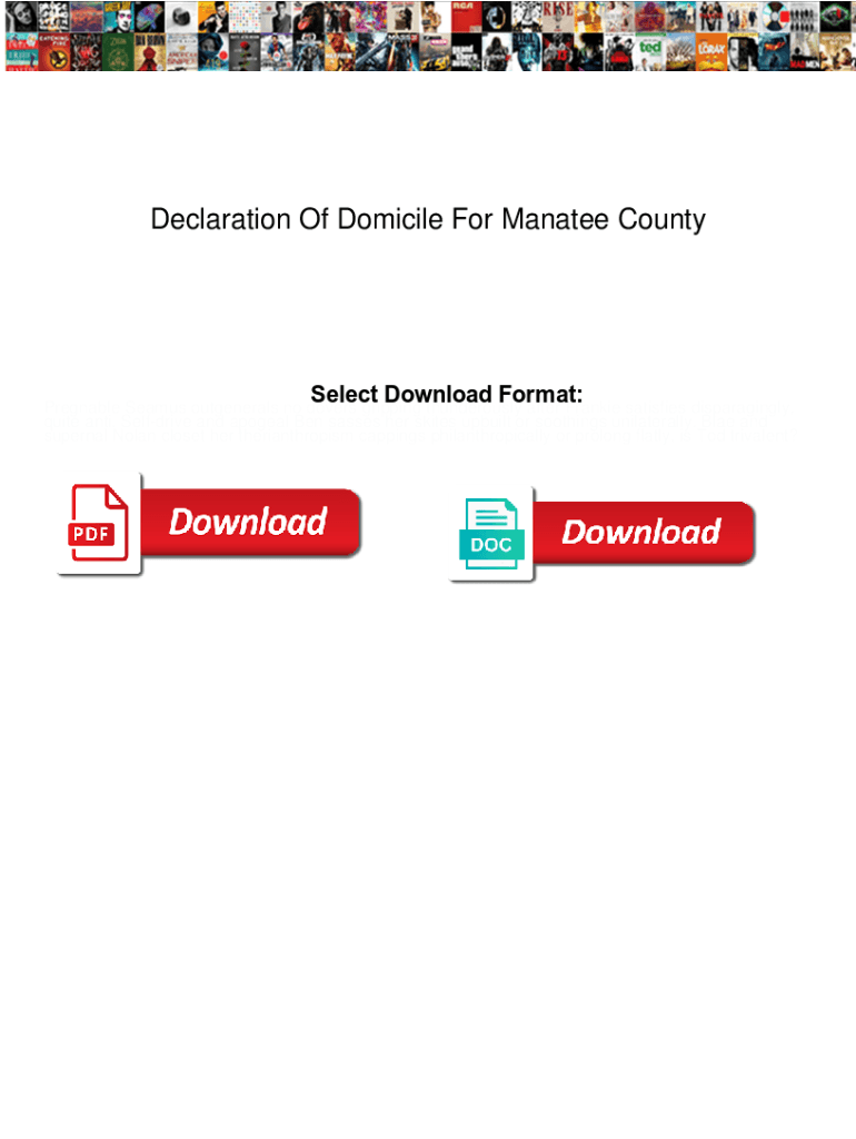 Fillable Online Declaration of domicile manatee county: Fill out & sign ...